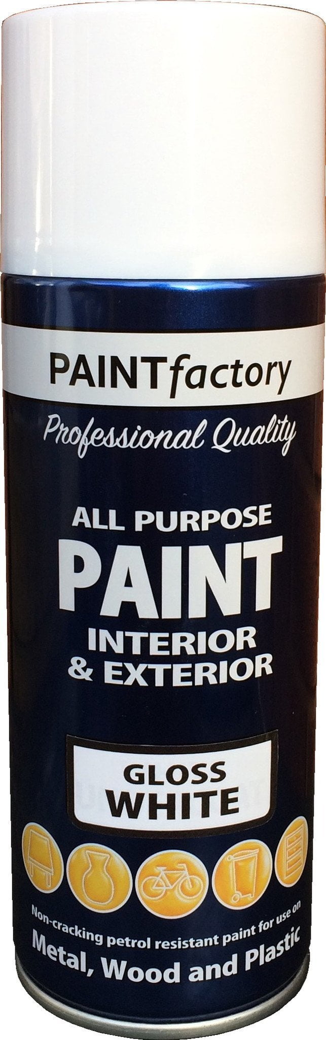 Paint Factory All Purpose White Gloss Paint Spray 400ml 1735 (Parcel R ...