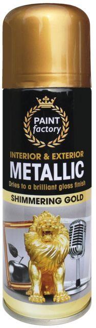 Paint Factory Interior Exterior Metallic Shimmering Gold Spray Paint 2 ...