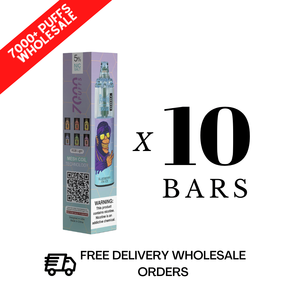 RandM Tornado 7000 PUFFS BOX OF 10 Wholesale BULK VU9